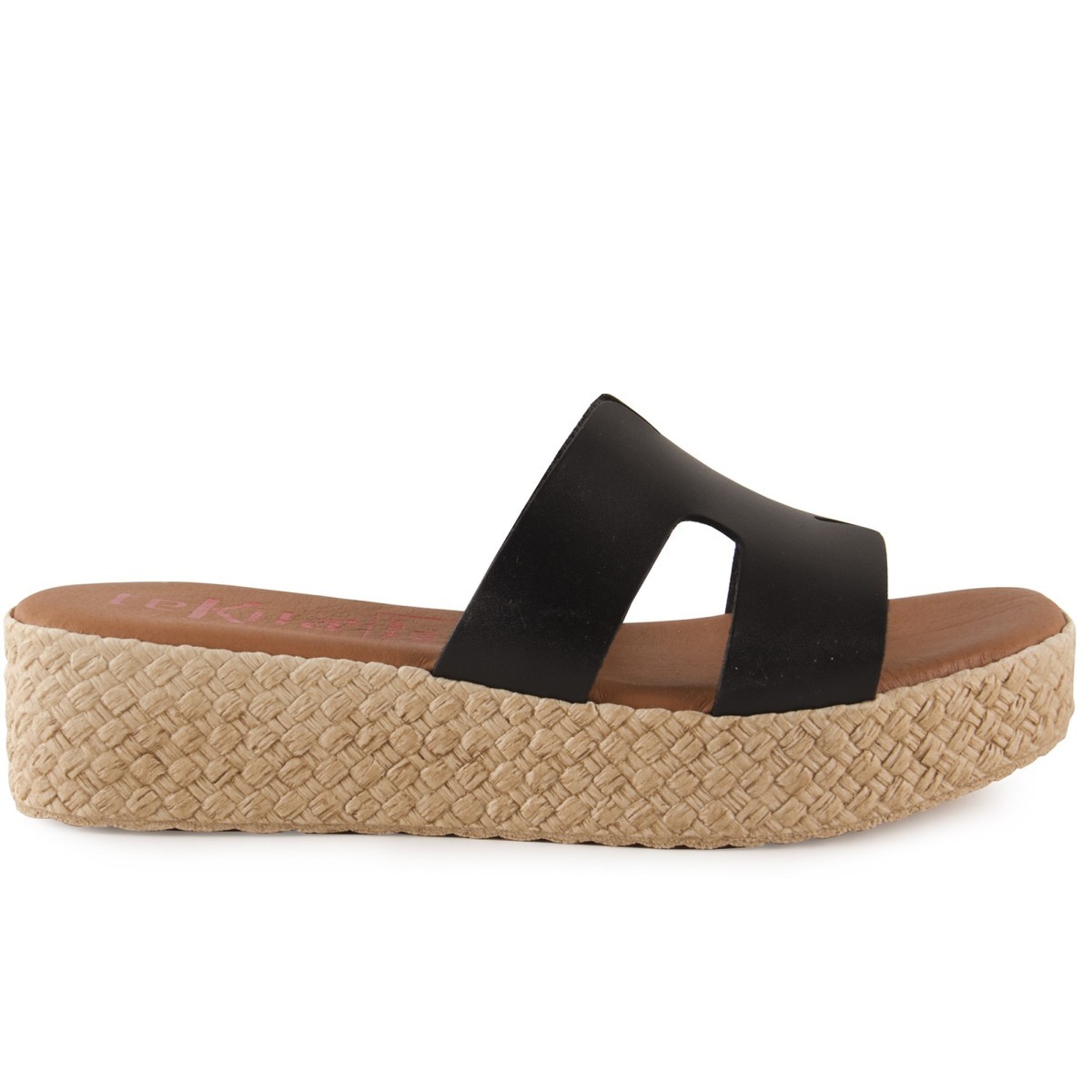 PLATFORM SANDAL Black leather sandals with platform by Tekila ...